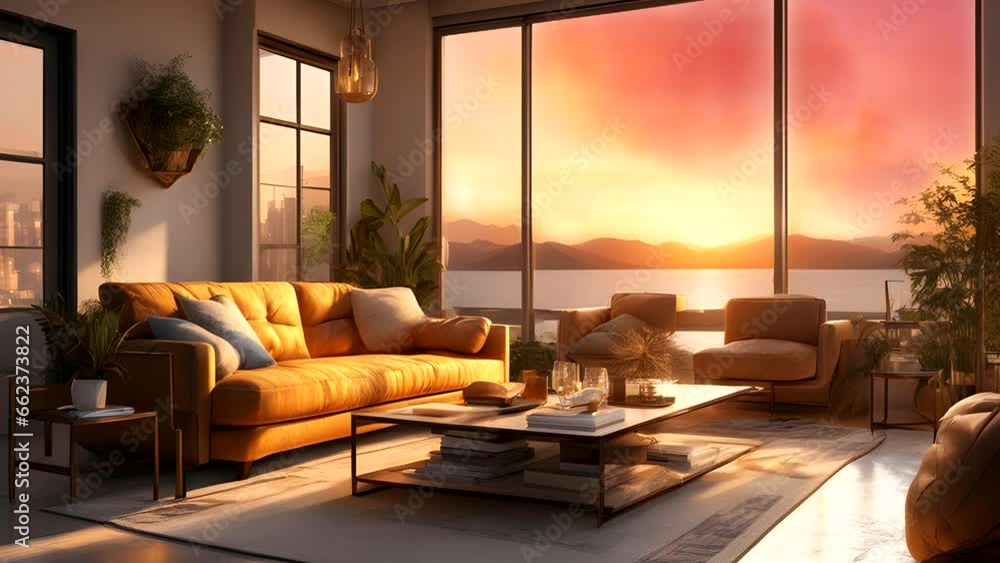 Vidéo Stock luxury living room, animated virtual backgrounds, stream ...
