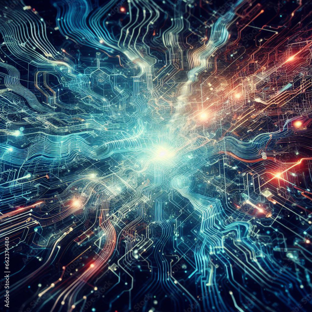 background image, electronics vibe, neon lightning effect, electric ...