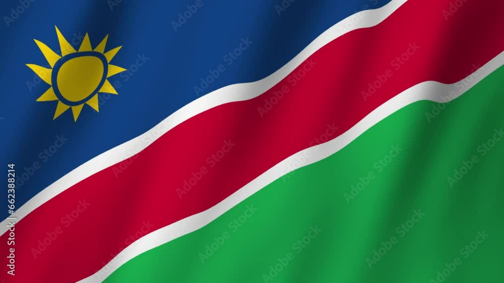 Namibia Flag. National 3d Namibia flag waving. Flag of Namibia footage ...