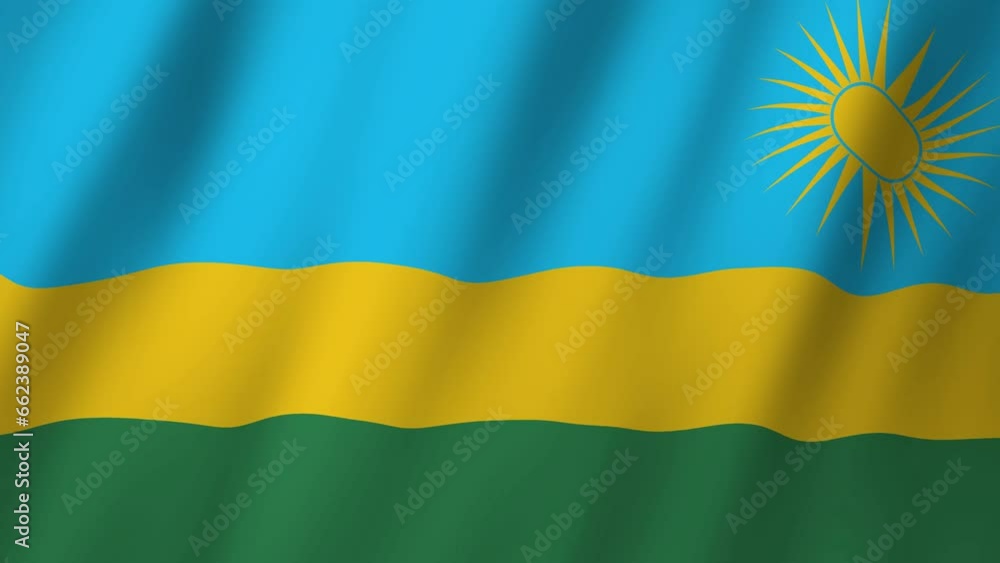 Rwanda Flag. National 3d Rwanda flag waving. Flag of Rwanda footage ...