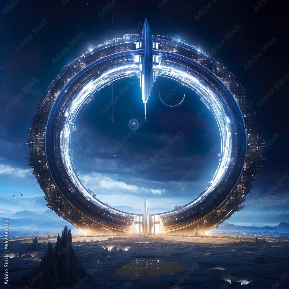 A stargate space portal gateway into the remote vastness of space ...