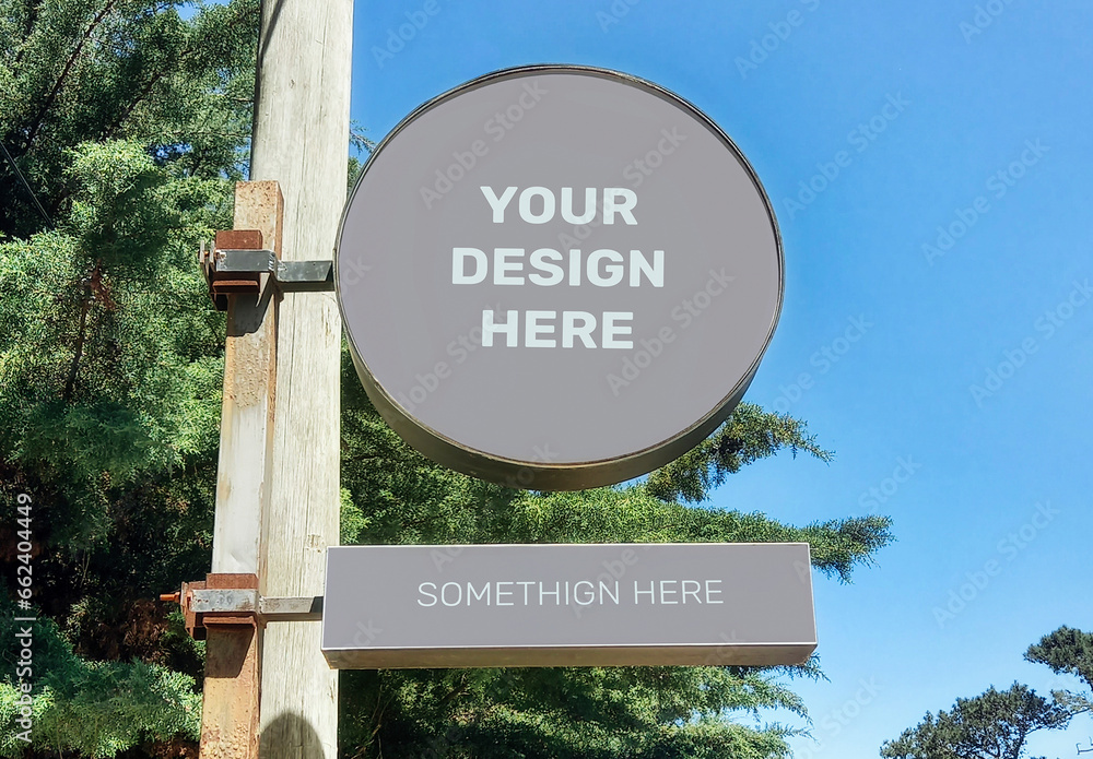 Sign on Post Mockup 02 Stock Template | Adobe Stock