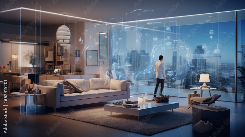 hyper-realistic scene illustrating the artistry of IoT, where smart ...