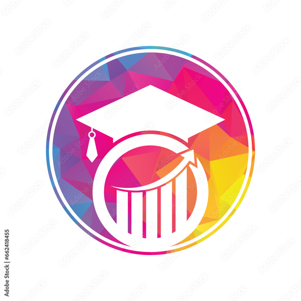 Graduate Cap with Finance Bar Chart Logo Vector. Education logo design ... Graduate Cap with Finance Bar Chart Logo Vector. Education logo design ...