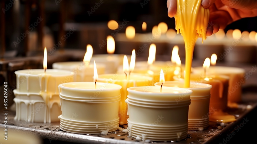 Explore the mesmerizing candle making process in this close-up view. Witness the transformation ...