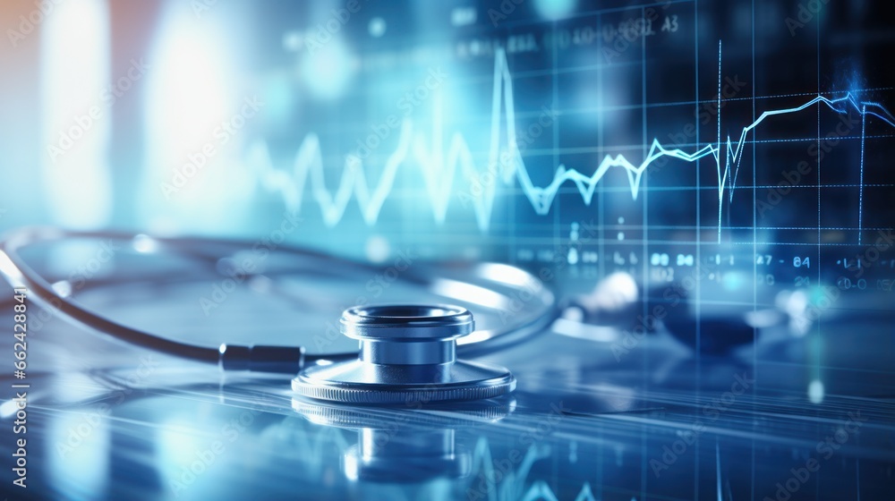 Abstract medical blue background with stethoscope Stock Illustration ...