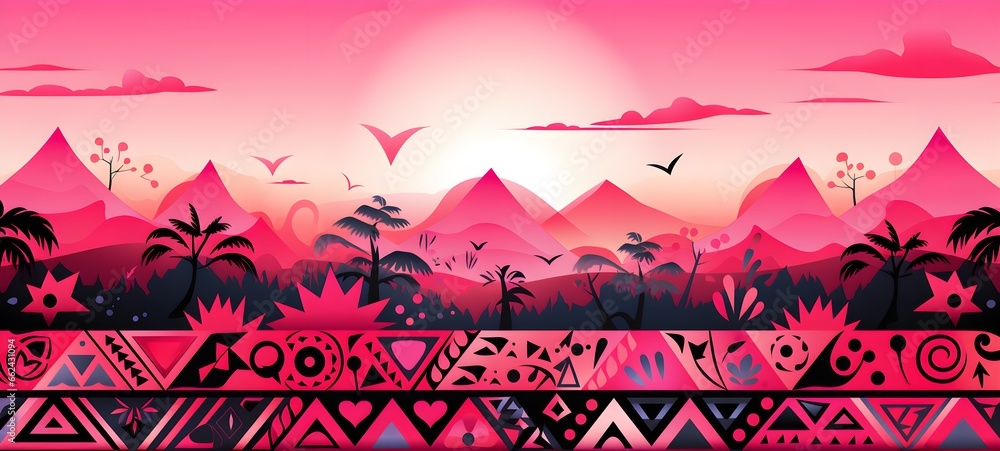 Colorful african abstract art shapes on pastel background. Ethnical ...