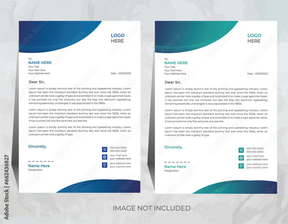 vector professional letterhead template design for your business ...