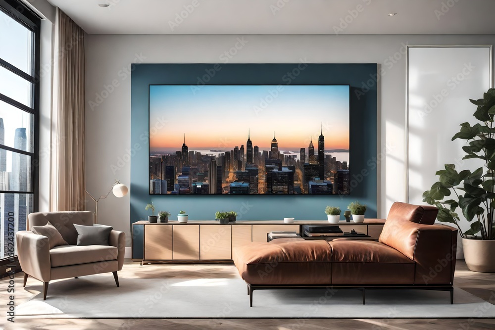 A Canvas Frame for a mockup juxtaposed next to tall windows with a ...