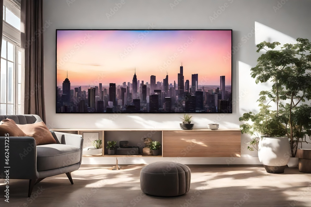 A Canvas Frame for a mockup juxtaposed next to tall windows with a ...