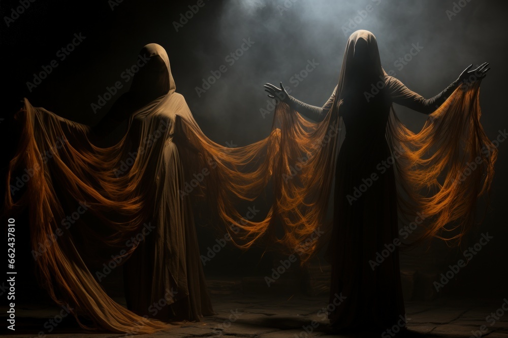 Enigmatic shadow dancers, weaving illusions and manipulating darkness ...
