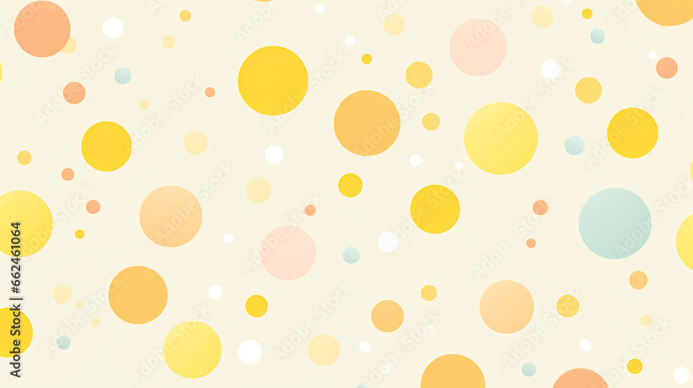 Cartoon digital illustration with light yellow polka dots. Digital art ...