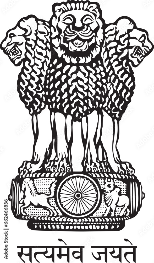 State Emblem of India vector download eps svg national emblem of the ...