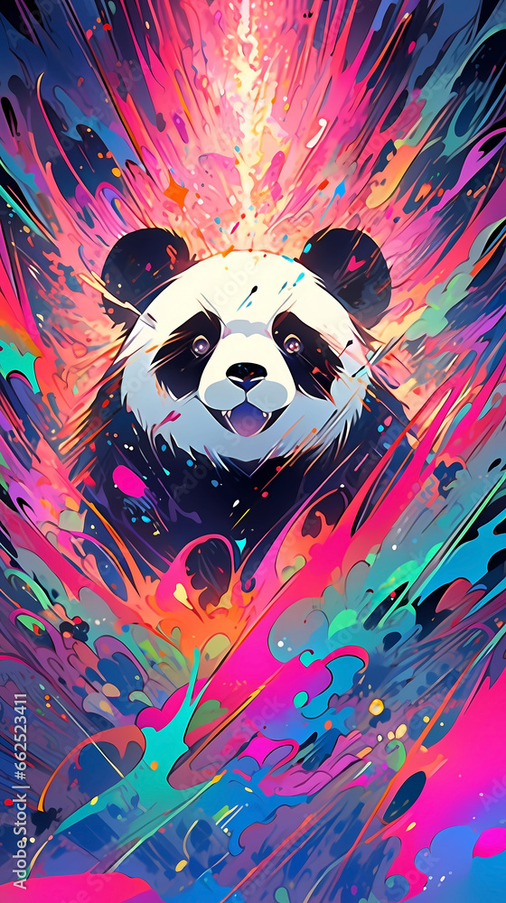 Hand drawn cartoon anime panda illustration Stock Illustration | Adobe ...