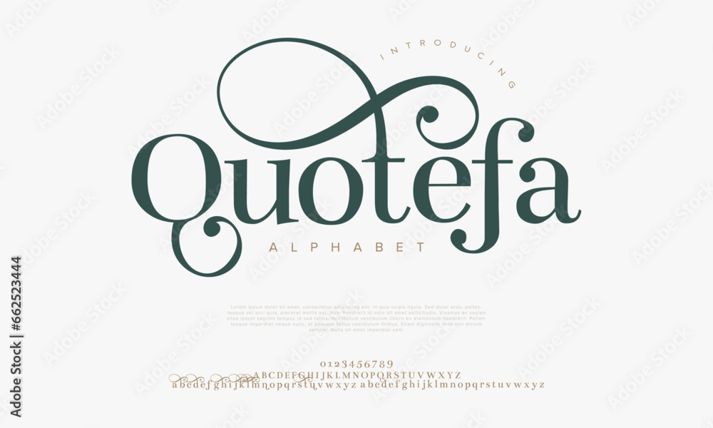 Vintage premium luxury elegant alphabet letters and numbers. Elegant ...