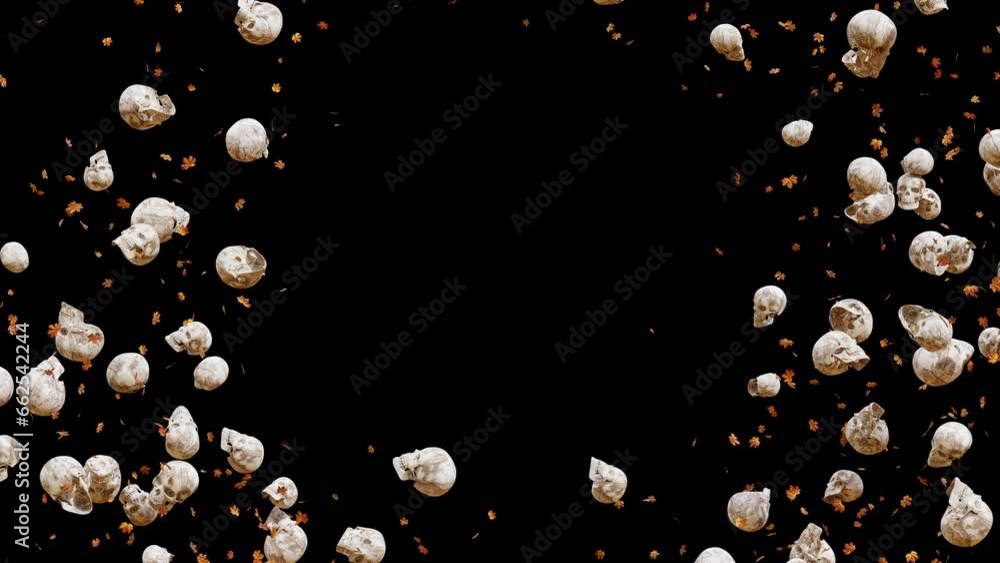 Skull And Maple Leaf Falling is motion footage for adventure films and ...