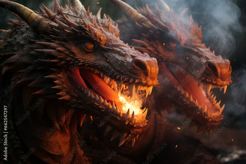 Fire-breathing drakes, smaller relatives of dragons, with fierce ...