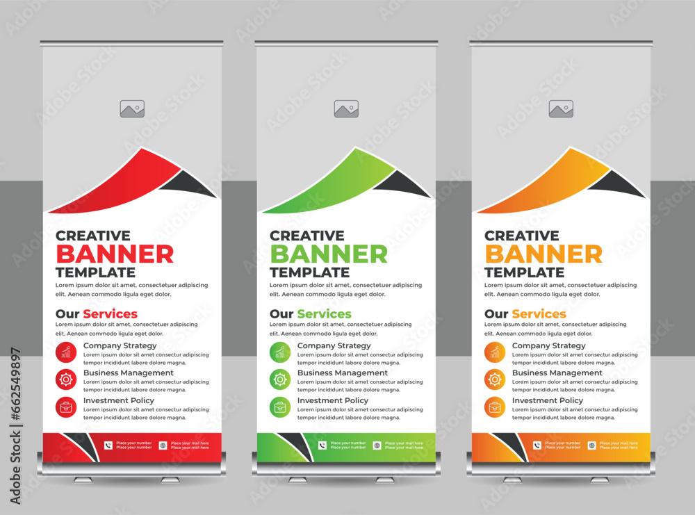 Modern Roll up banner template, stand design, Pull up, display ...