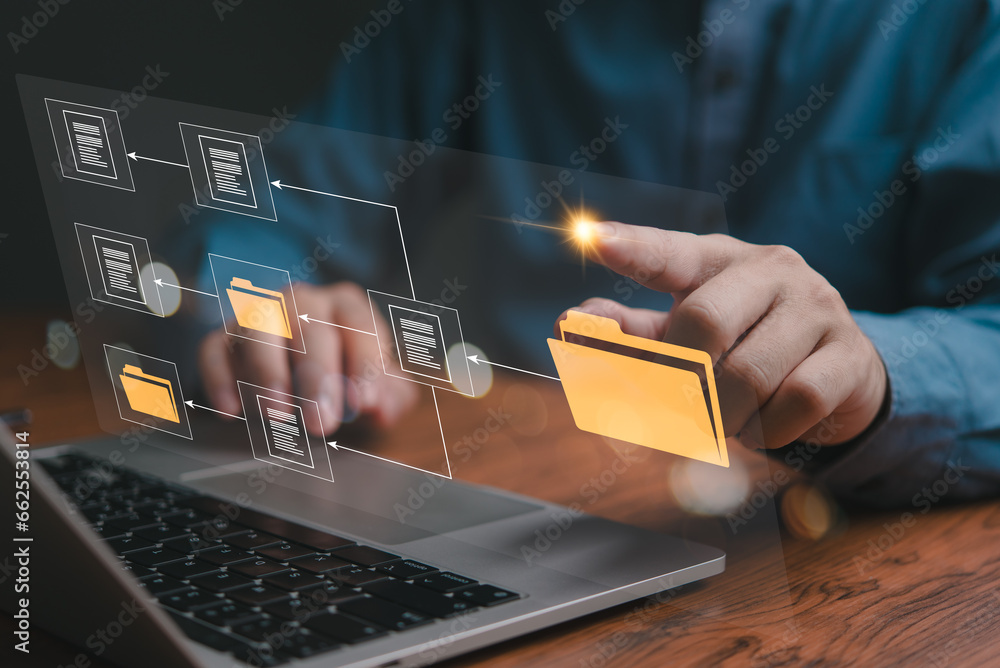 IT working on computer Business processes Document Management System ...