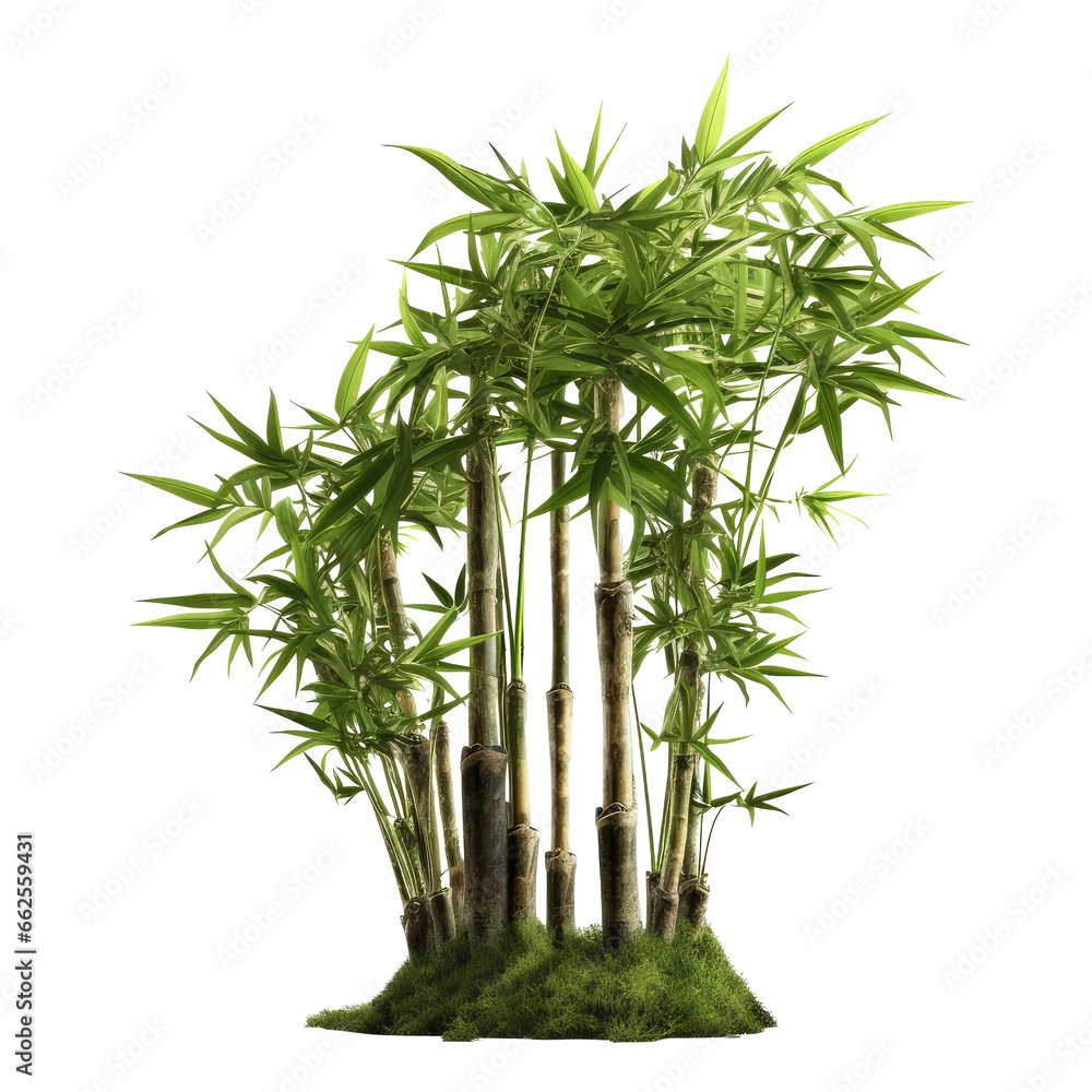 clump bamboo trees, rootless isolated on transparent background Stock ...