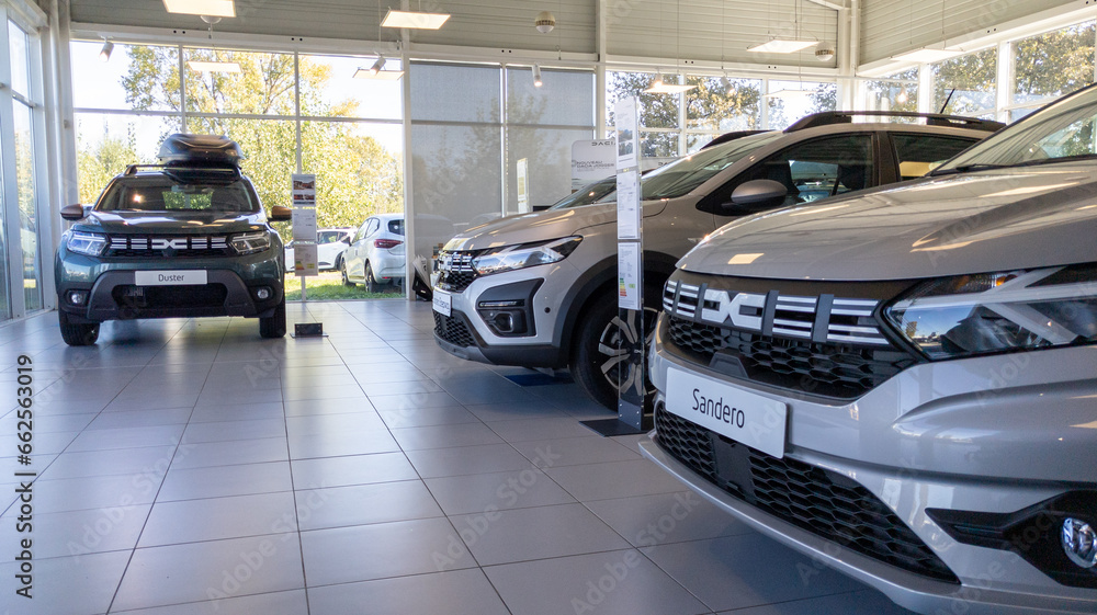 Dacia car romania dealership interior showroom manufactured automobile ...