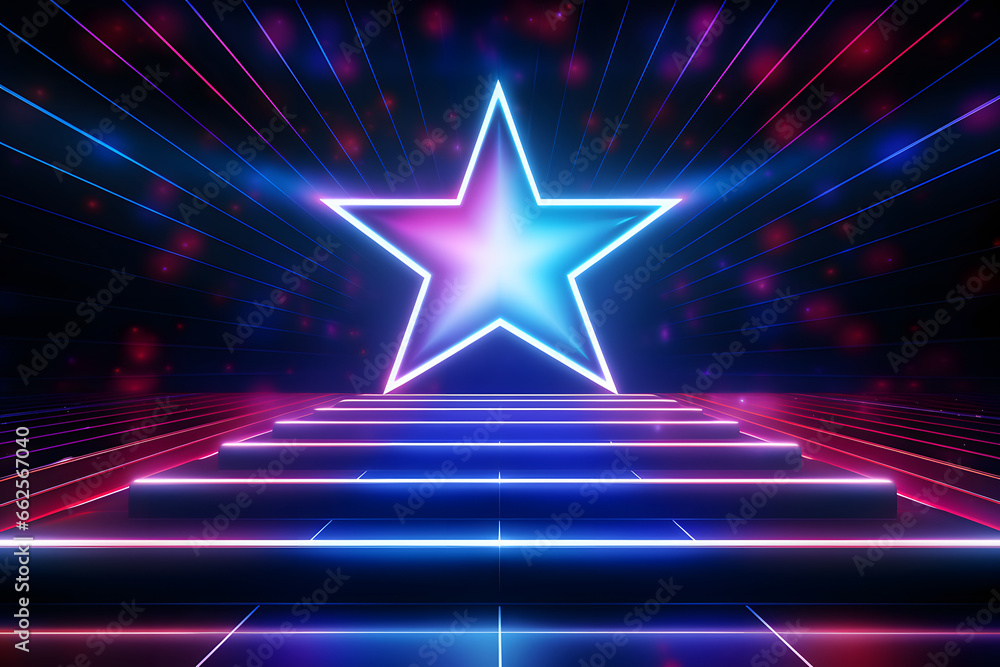 Neon starlight performance stage background. Stock Illustration | Adobe ...