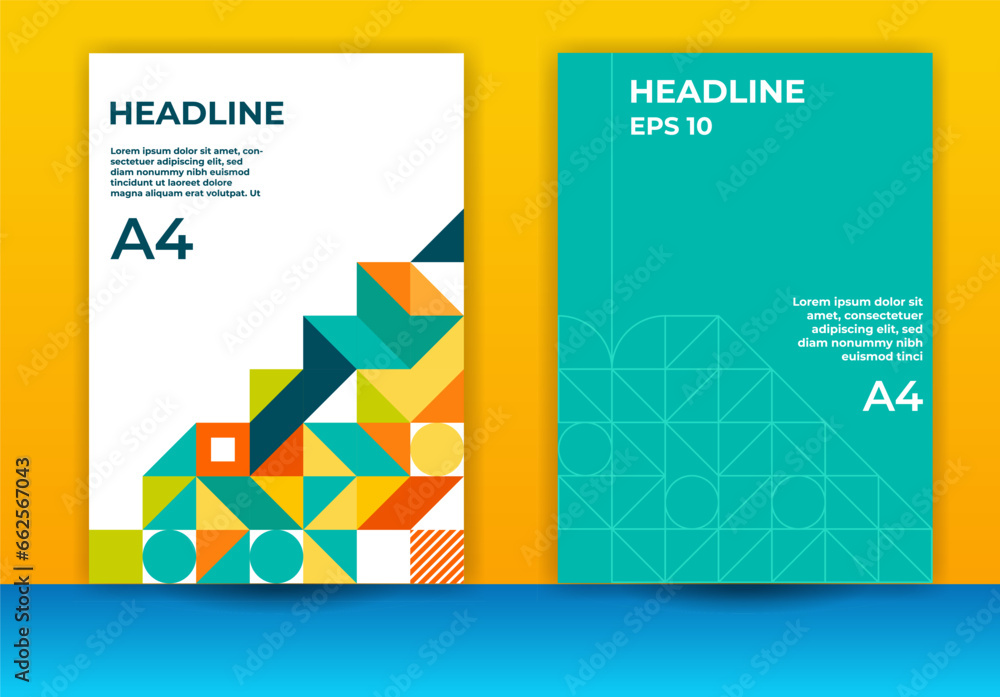 geometric cover design, book cover, presentation cover design, annual ...