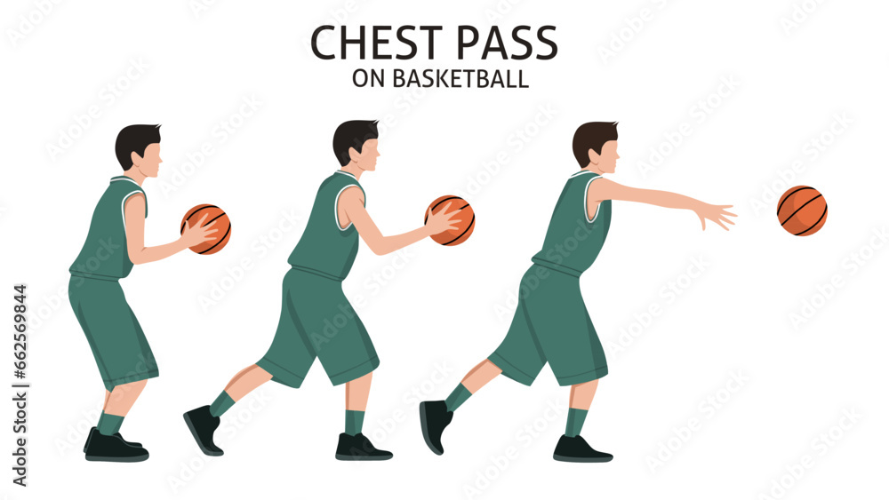 Vector illustration of basketball player passing,skill,collection ...
