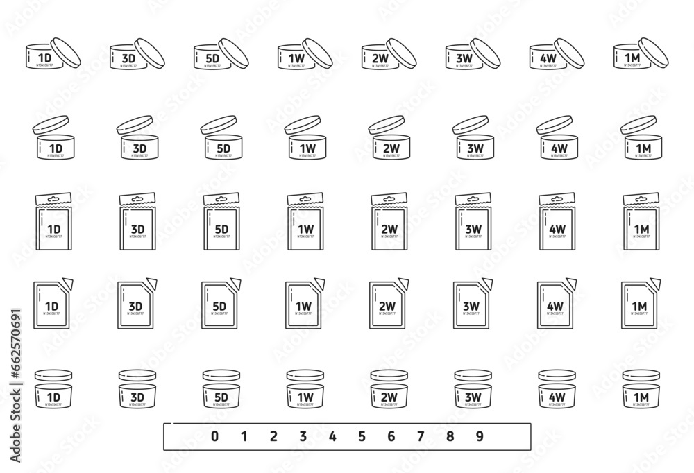 PAO period after opening vector symbols. Shelf life of cosmetic or food ...