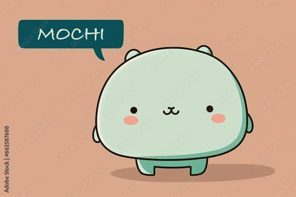 Cute mochi characters. Vector illustration of Japanese sweets and ...