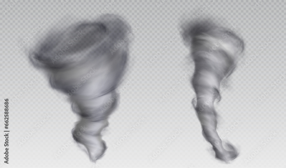 3d tornado hurricane vector cyclone storm effect. Isolated realistic ...