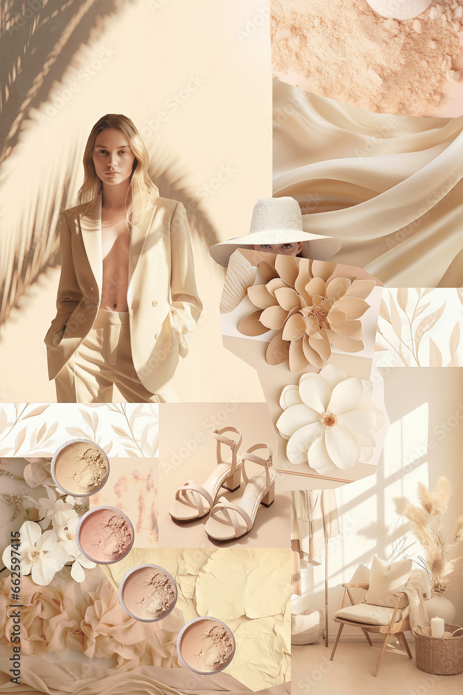 Fashion stylish colors moodboard. .Color of the season tender peach ...