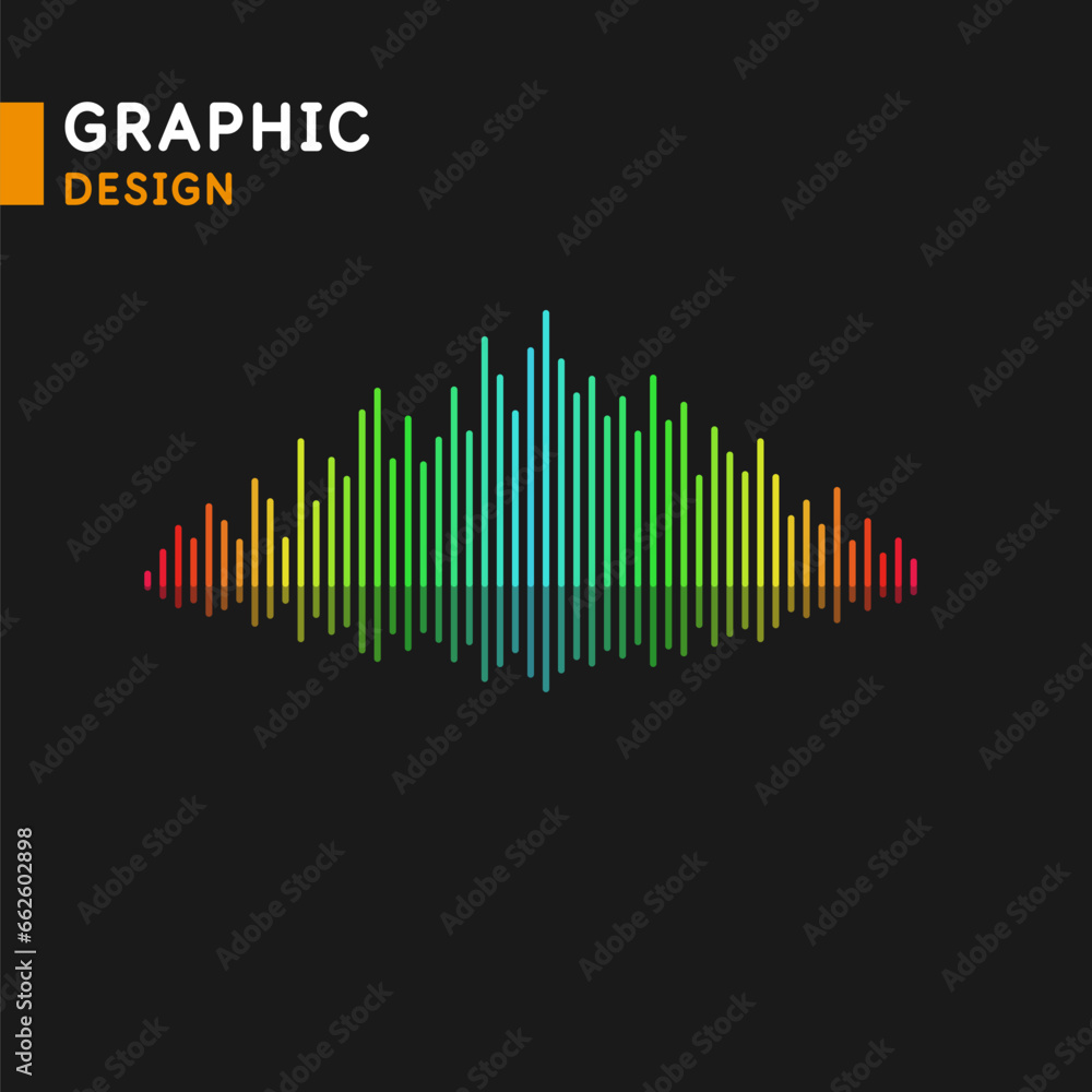 Vector illustration of a musical wave in the form of an equalizer ...
