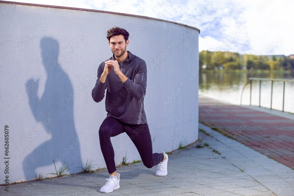 Handsome Athlete Male Runner During Sporty Fit Young Man Jogging by ...