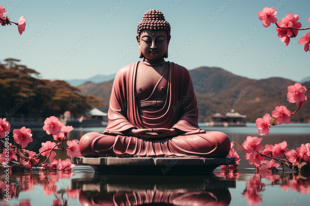 A minimalist representation of the Great Buddha of Kamakura, using ...