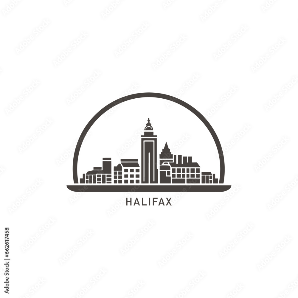 Canada Halifax cityscape skyline city panorama vector flat modern logo ...