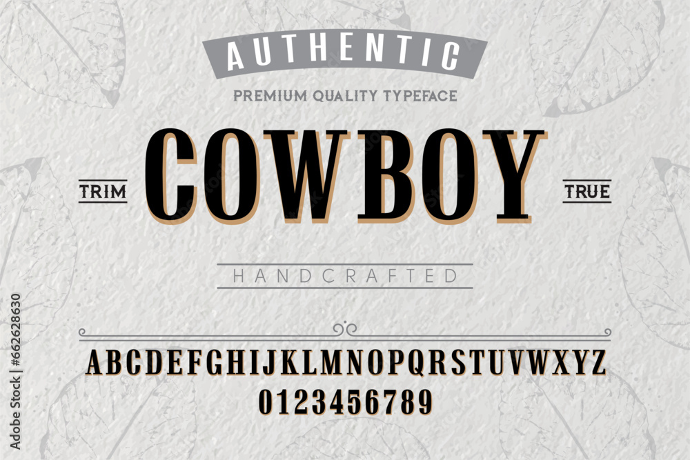 Cowboy typeface. For labels and different type designs Stock Vector ...