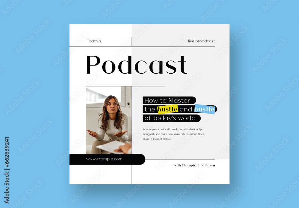 Modern Podcast Social Media Layout Stock Template | Adobe Stock