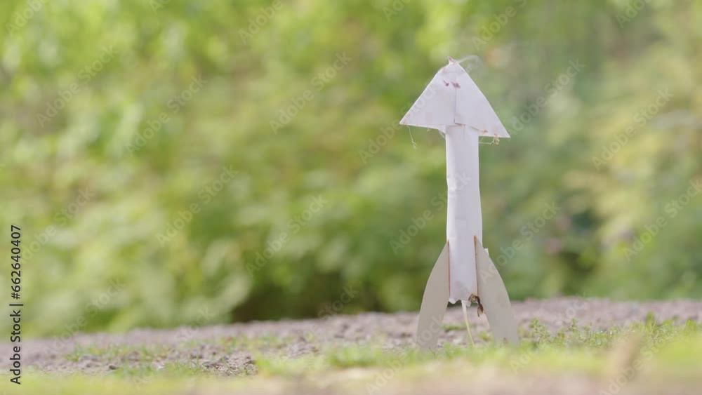 Failed and smoking kids rocket launch science experiment, DIY home ...