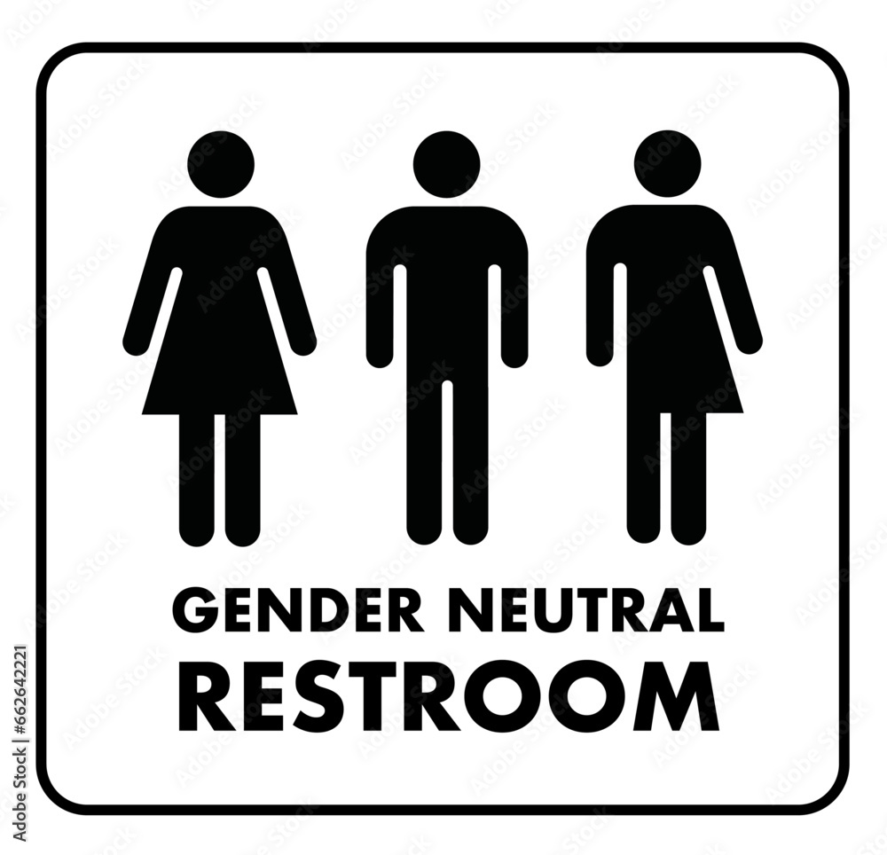 Gender neutral restroom sign Stock Vector | Adobe Stock