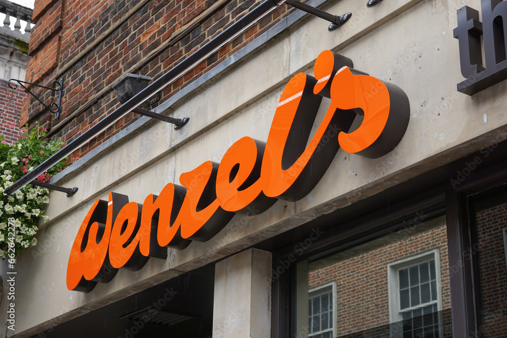 Winchester England 21 September 2023 - Logo sign of Wenzel's bakery in ...