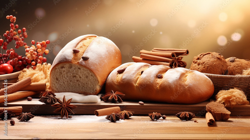 Vintage bread photo original raw wheat bread a table full of breads ...