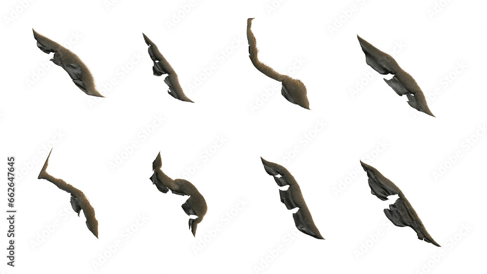 Isolated burned paper edges, corner png burnt shapes in vintage olded ...