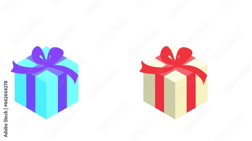 Stockvideon Gift box spinning animation on black background.3D gift box ...