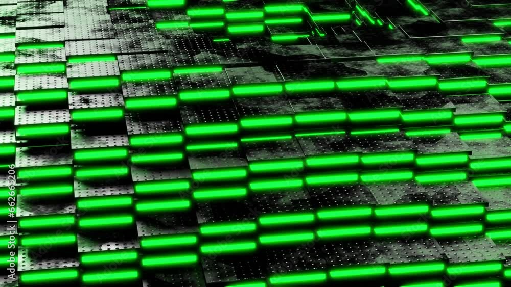 VJ loop animation background. Green background with many square shapes ...