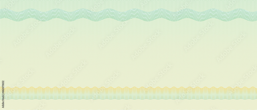 green and yellow wave background for banknote, cheque, cert, excise ...