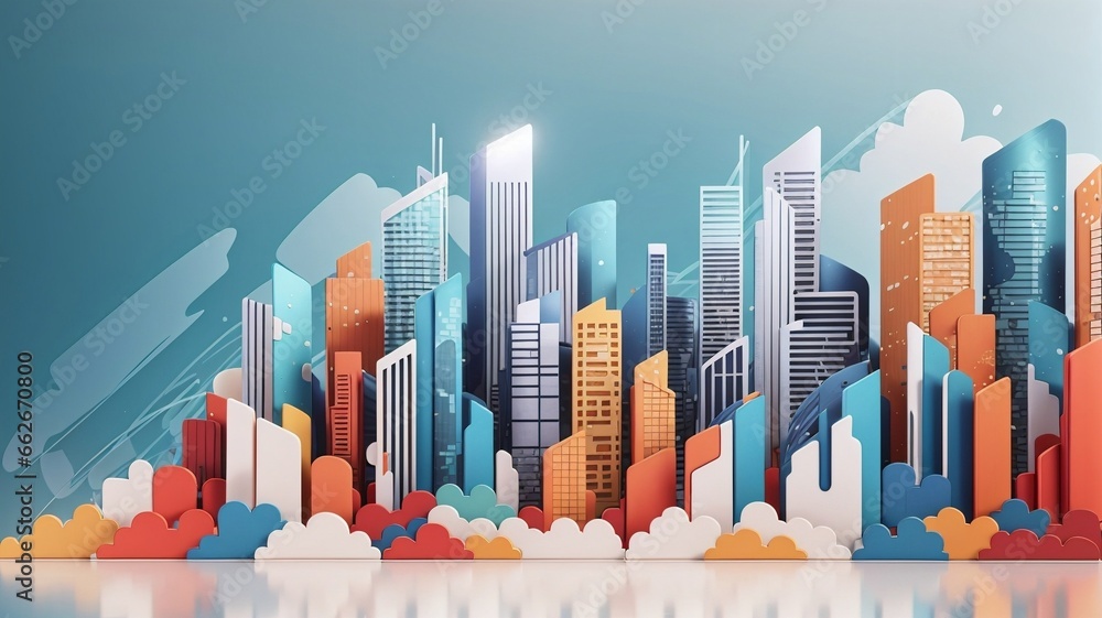 Building business illustrations for background. Real estate business ...