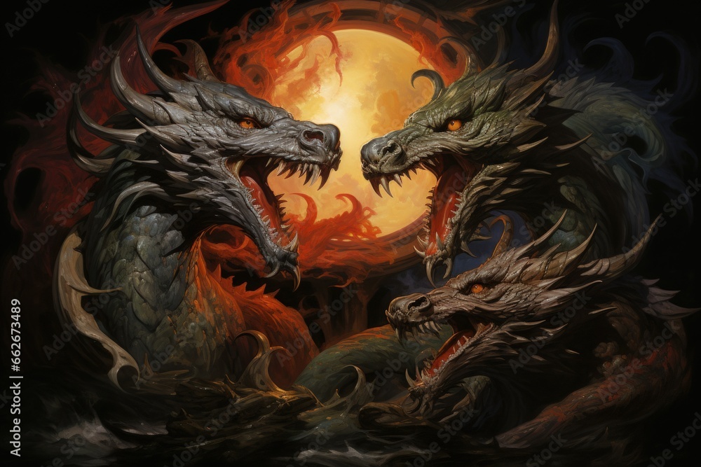 Fire-breathing drakes, smaller relatives of dragons, with fierce ...