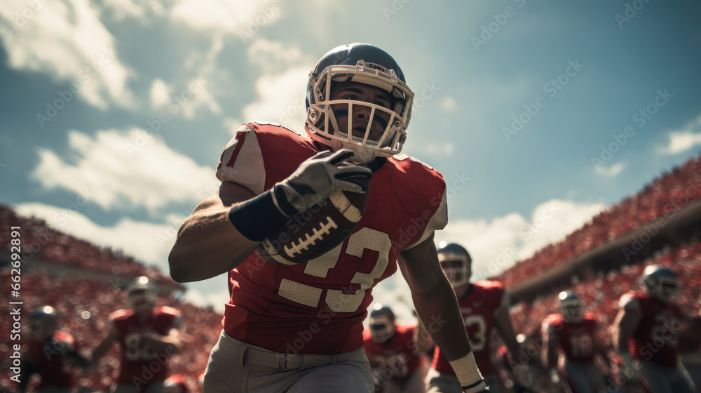 America college football, Action shot on the field. Stock Photo | Adobe ...