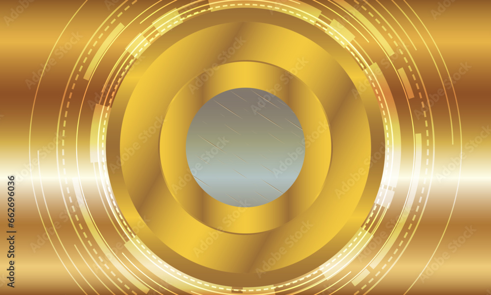 gold abstract futuristic electronic circuit technology background with ...